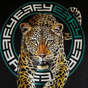 Effy | Bags | Effy Brand Black Canvasnylon Tote Wtiger Logo Nwot | Poshmark